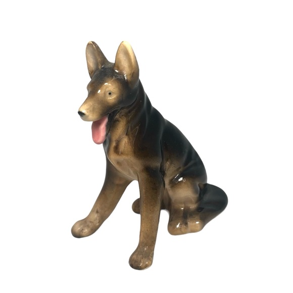 Art | Ceramic German Shepherd Dog Figurine Sitting Tongue Out Vintage ...